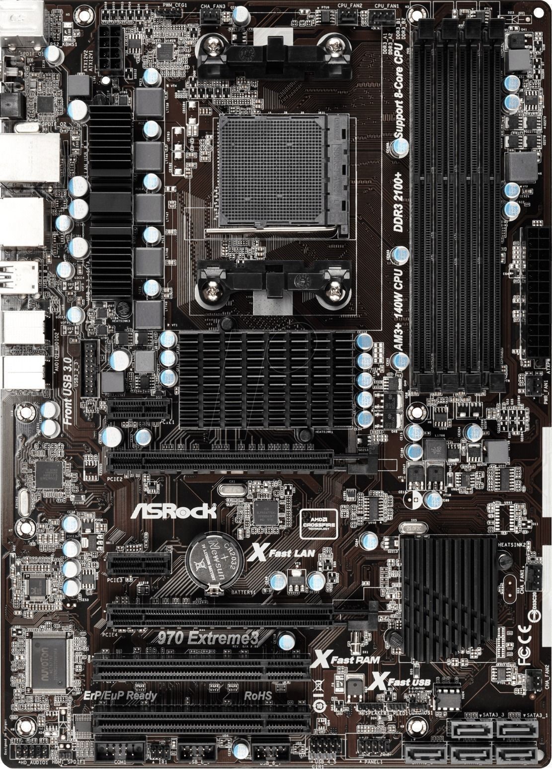 Motherboard AsRock 970 Extreme 3 R2 3D Model STL SLDPRT SLDASM SLDDRW