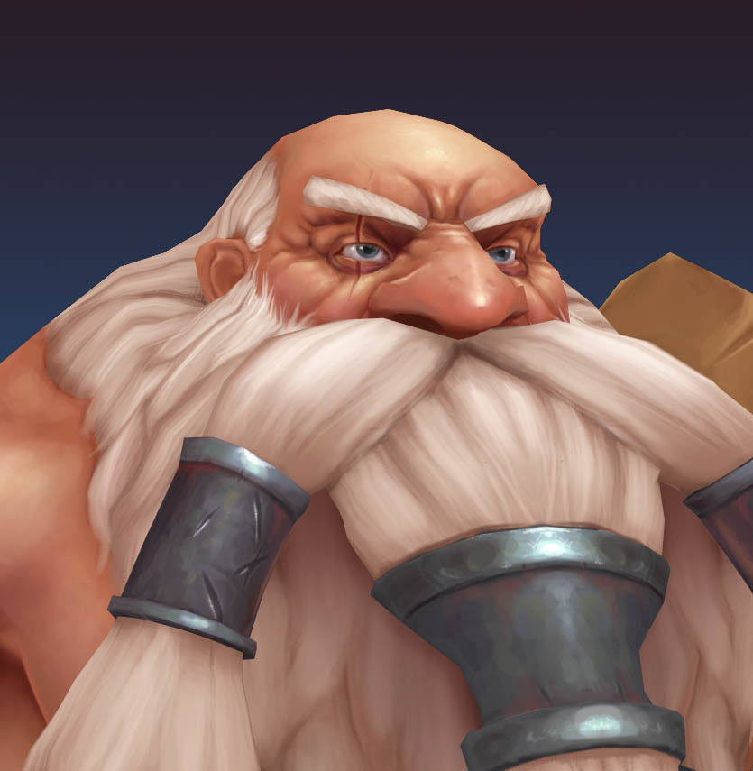 low-poly 3D Hand-Paint Character Dwarf for games