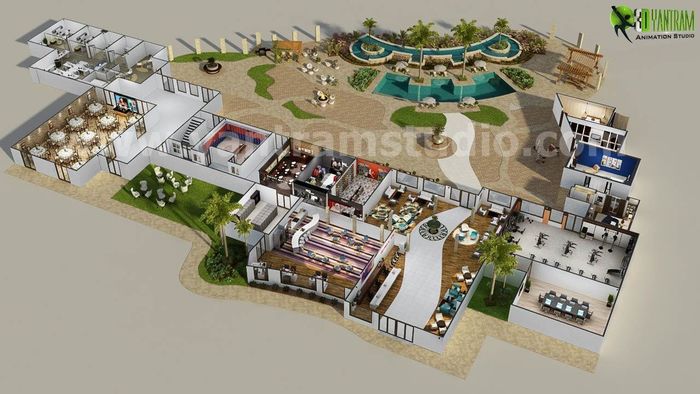 Conceptual Resort Floorplan Design Ideas - NewYork, USA | CGTrader