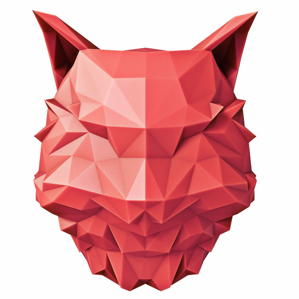 Cat Head Low Poly 3D asset | CGTrader