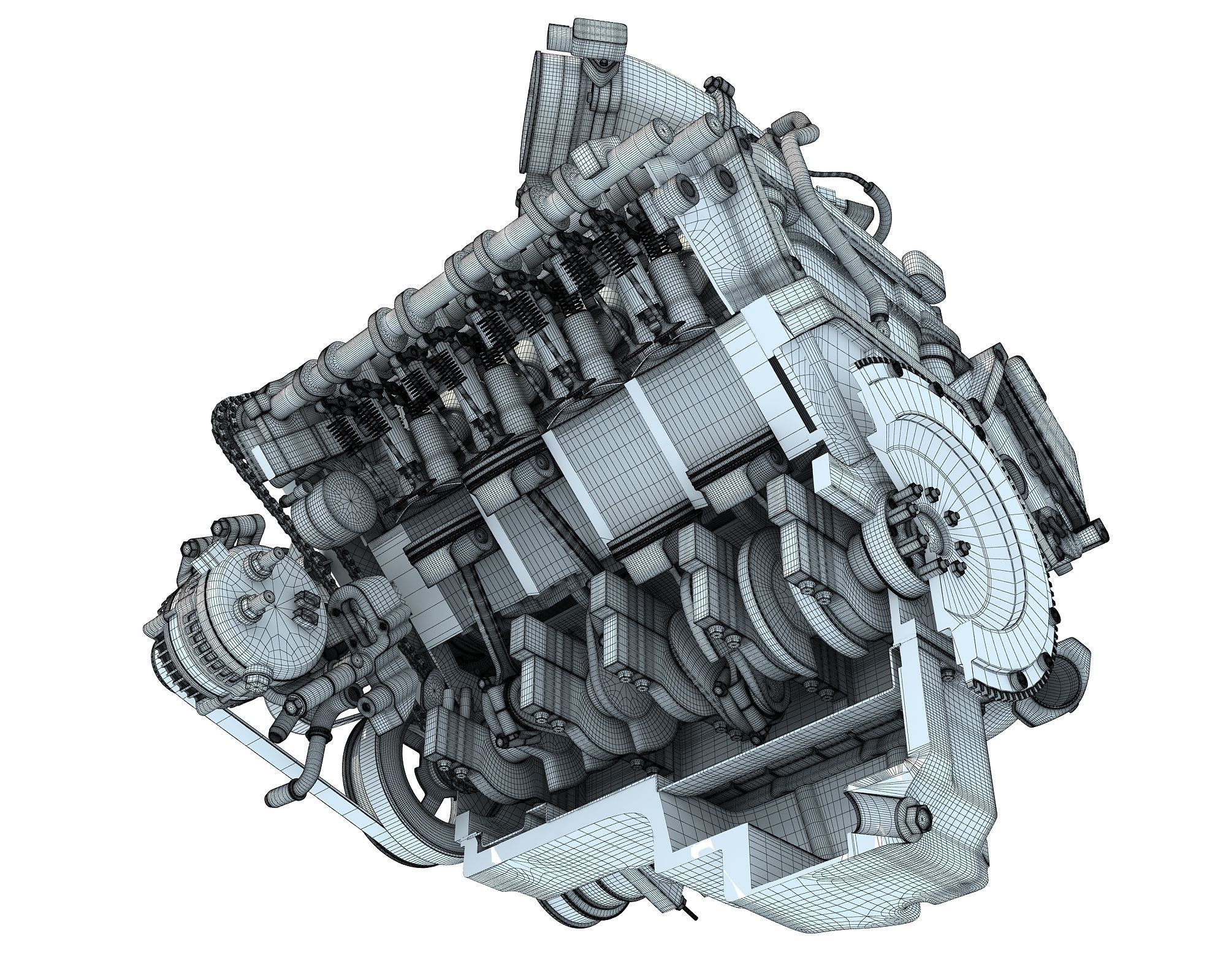 Sectioned V8 Engine 3D model | CGTrader