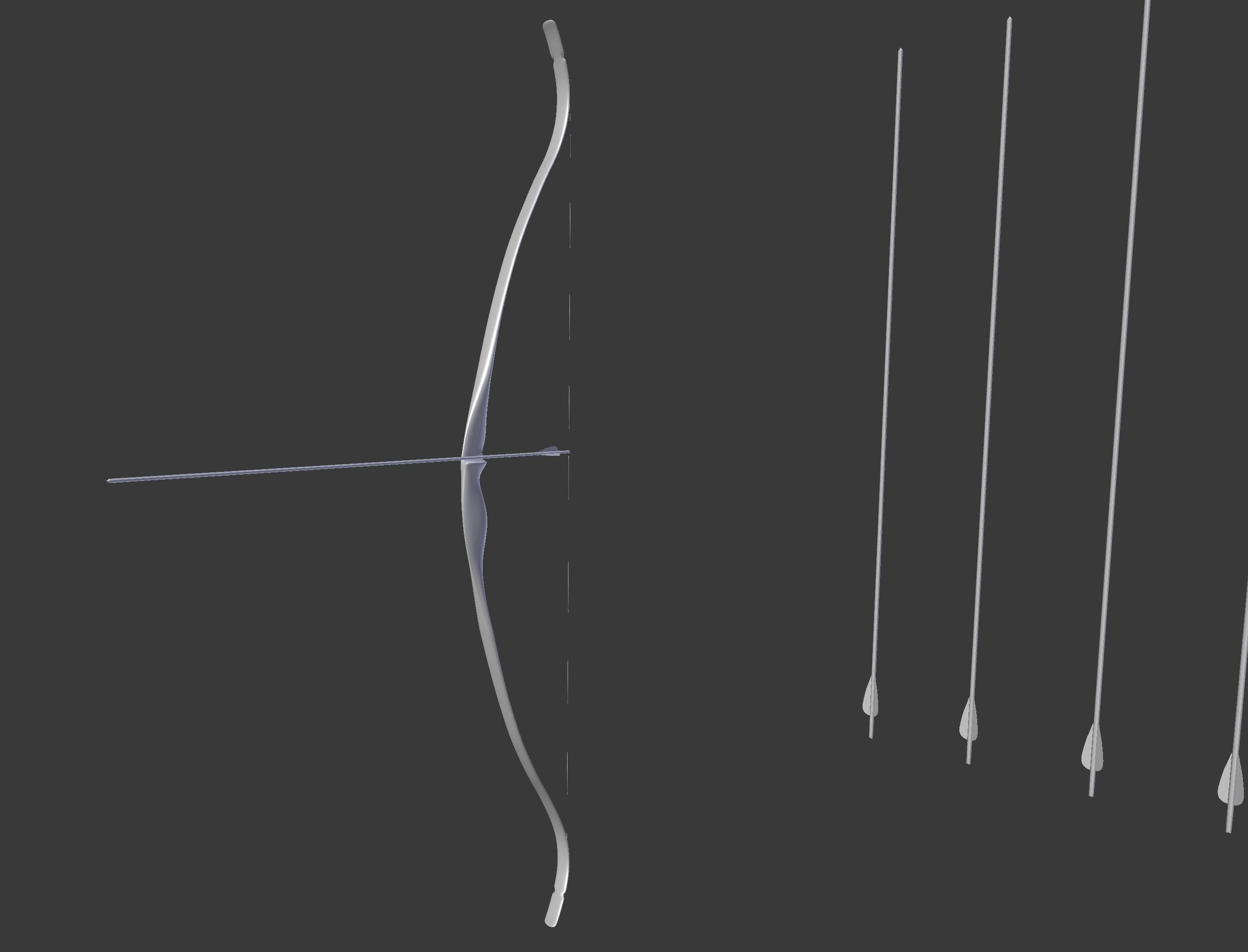 One-Piece Recurve Bow 3D model | CGTrader