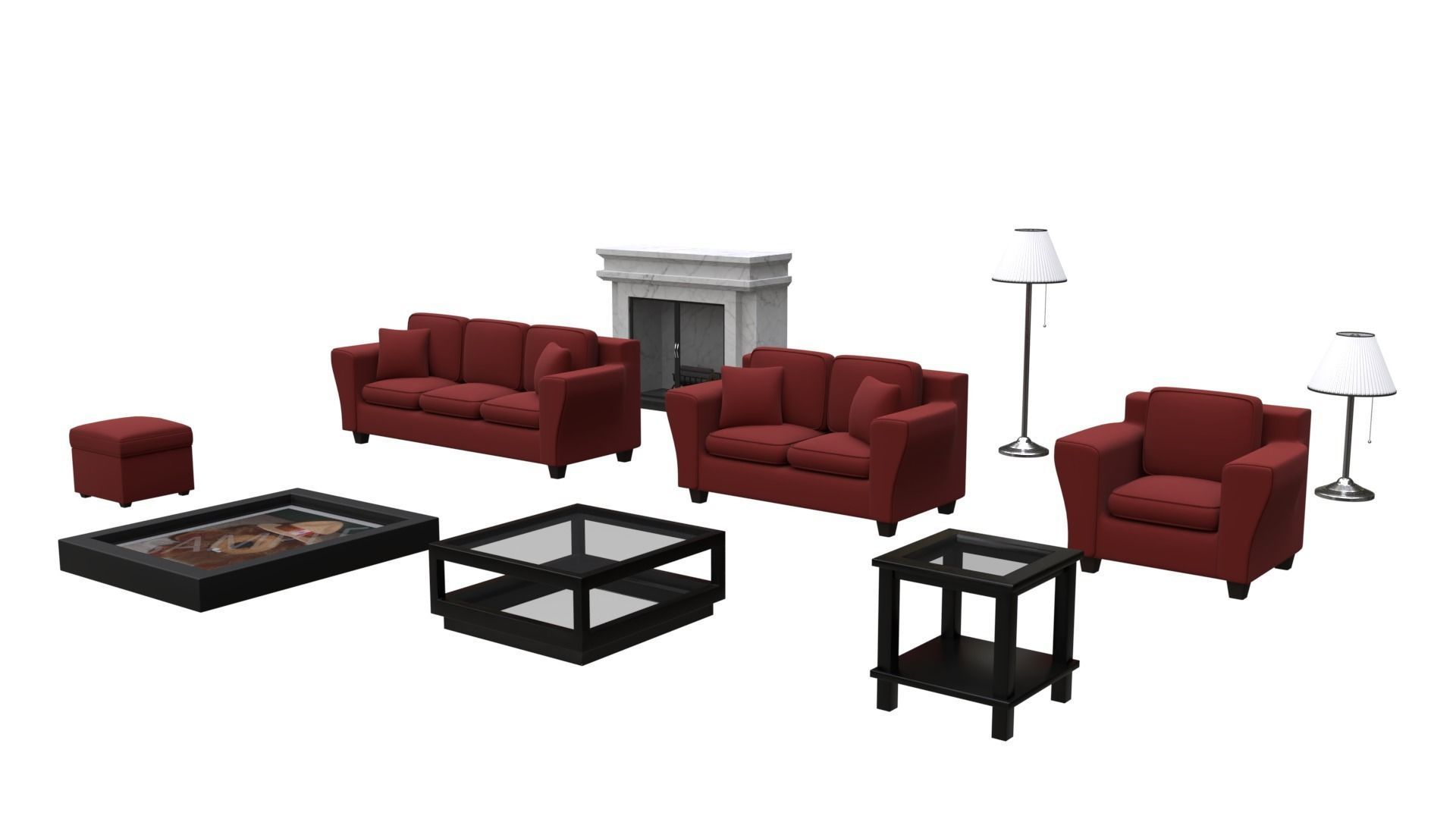 Living Room Furniture Asset Pack 3D Model Collection | CGTrader