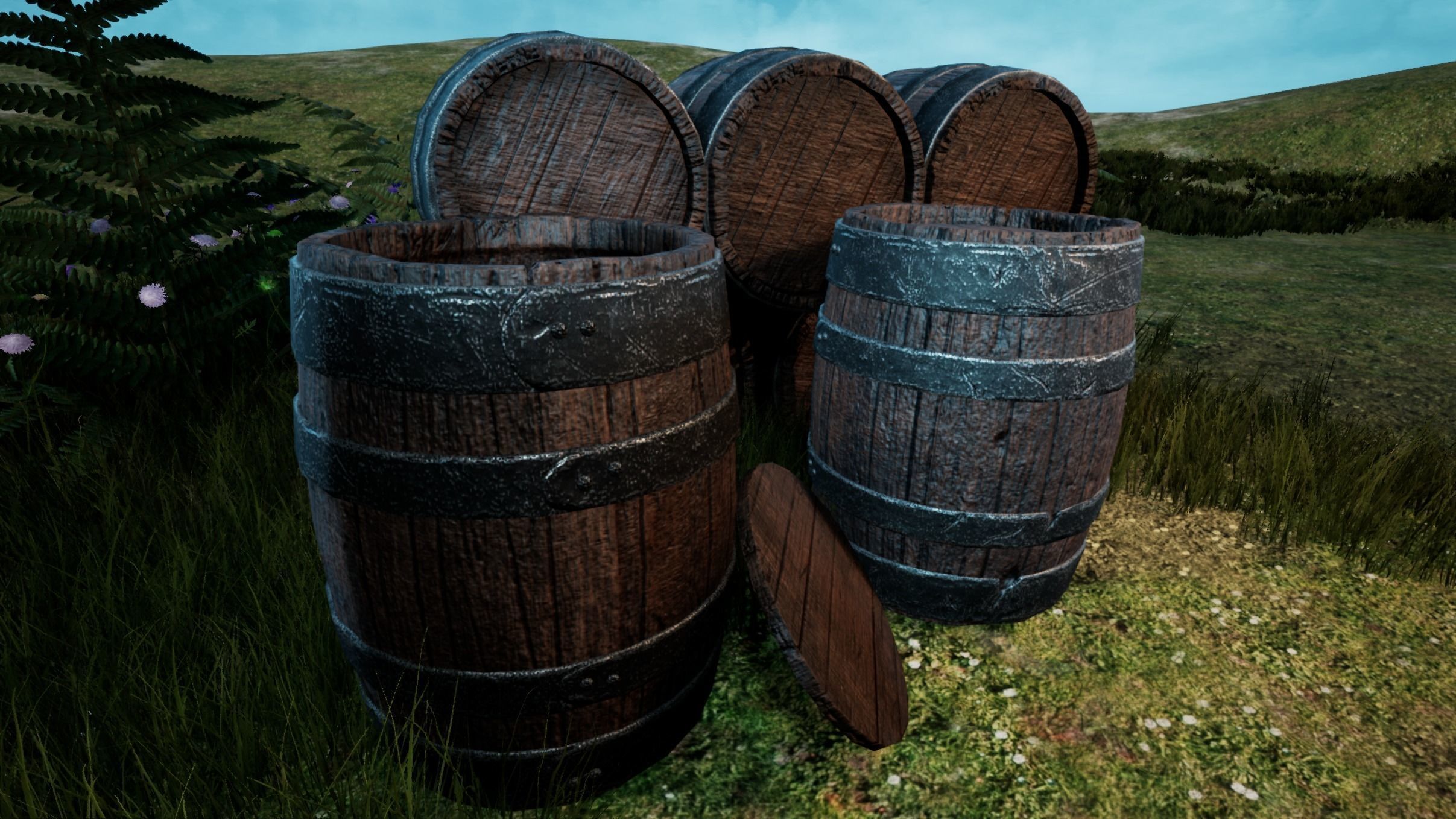 Game Ready Medieval Barrel LowPoly 3D Model free VR / AR / low-poly 3D ...