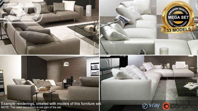 Calista Sofa Modular Set 3D model | CGTrader