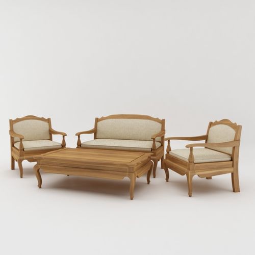 3D model Javanese Sofa Set V2 VR / AR / low-poly | CGTrader