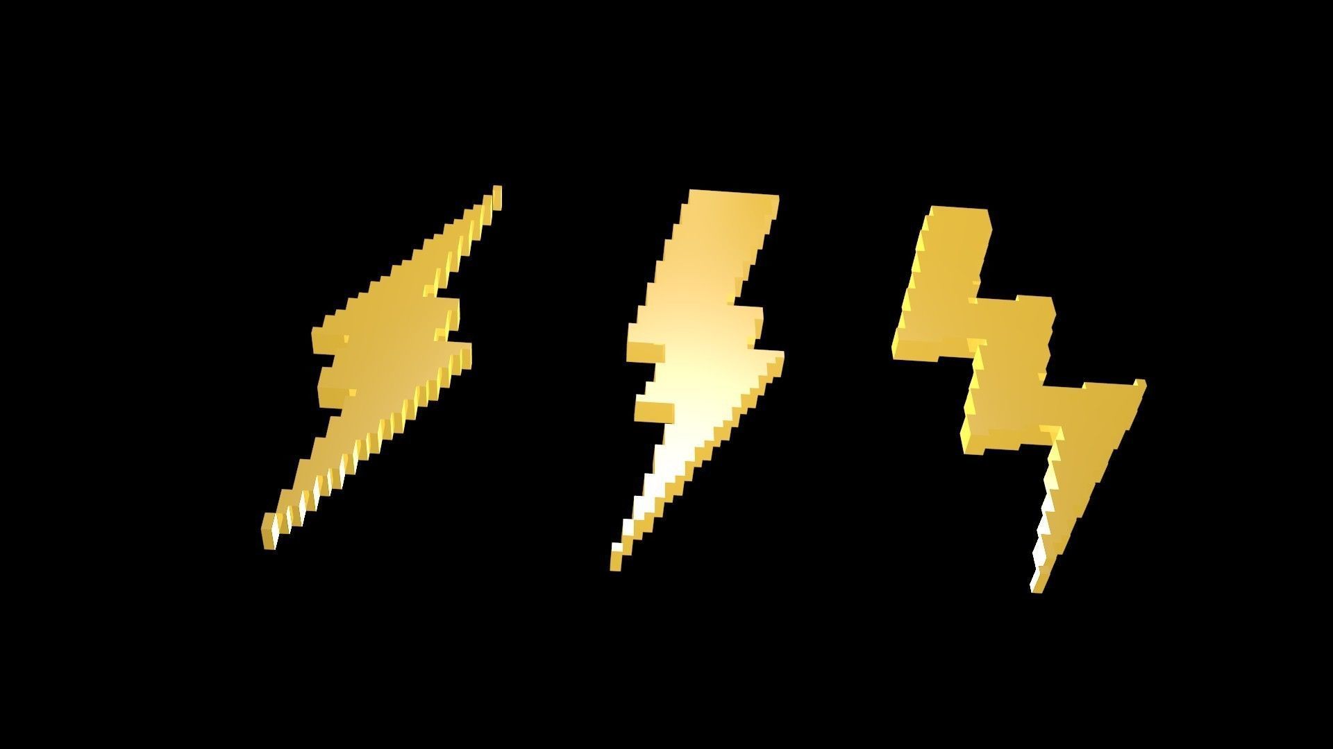 Thunder symbols voxel 1 3D model | CGTrader