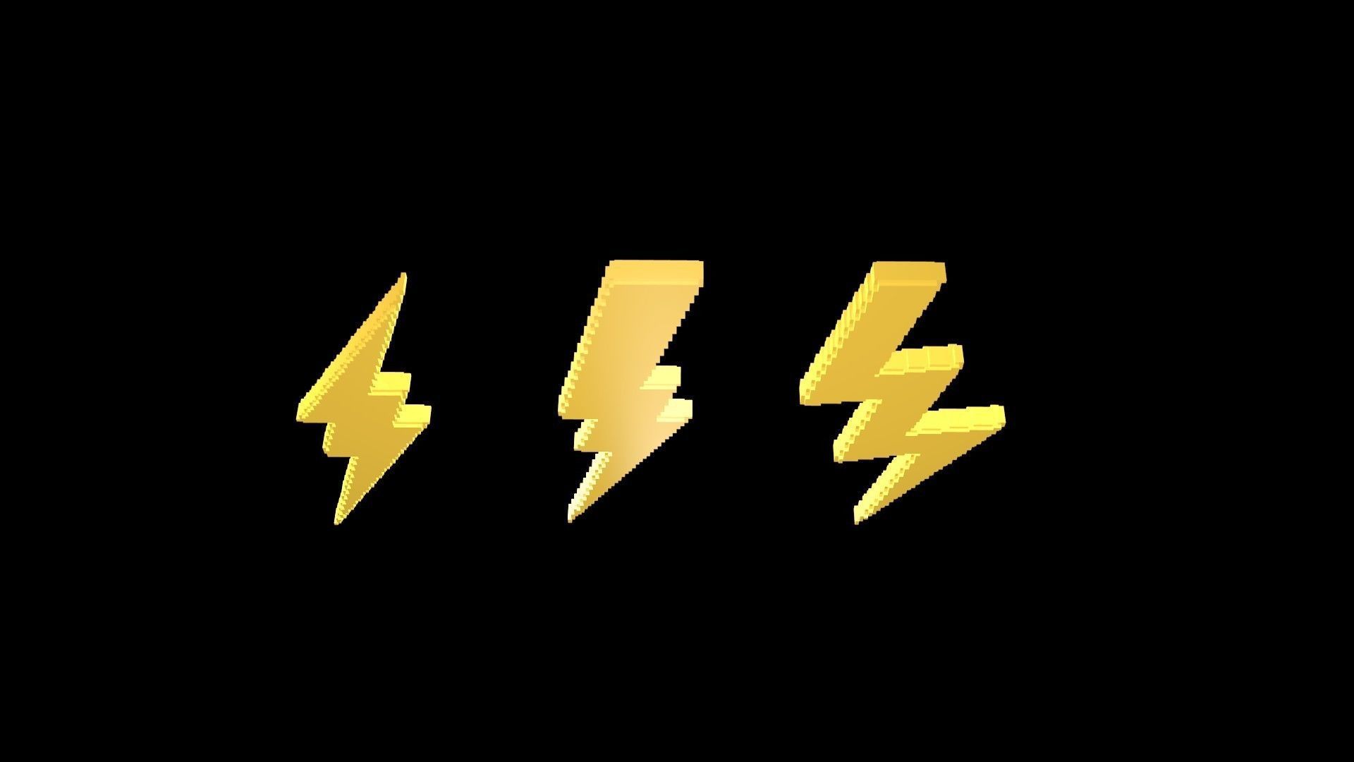 Thunder symbols voxel 2 3D model | CGTrader