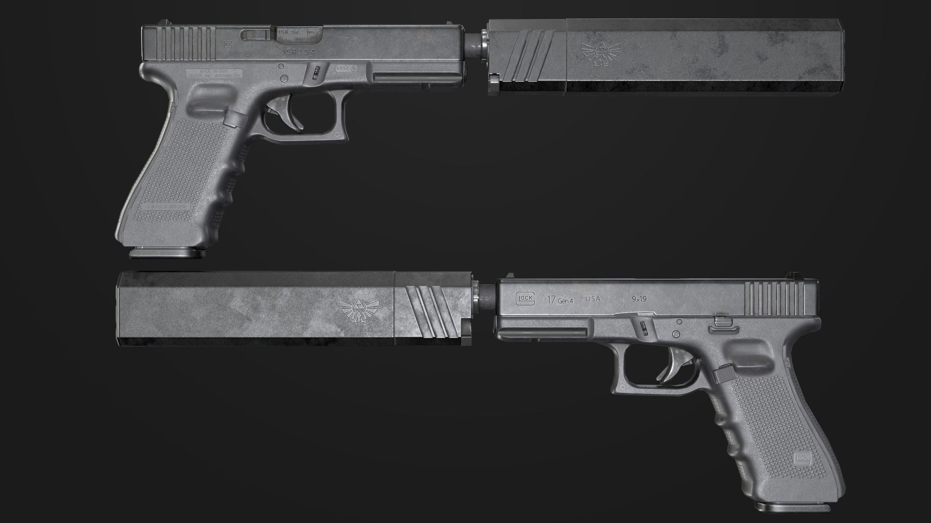 3D model Glock 17 - Model and Textures VR / AR / low-poly | CGTrader
