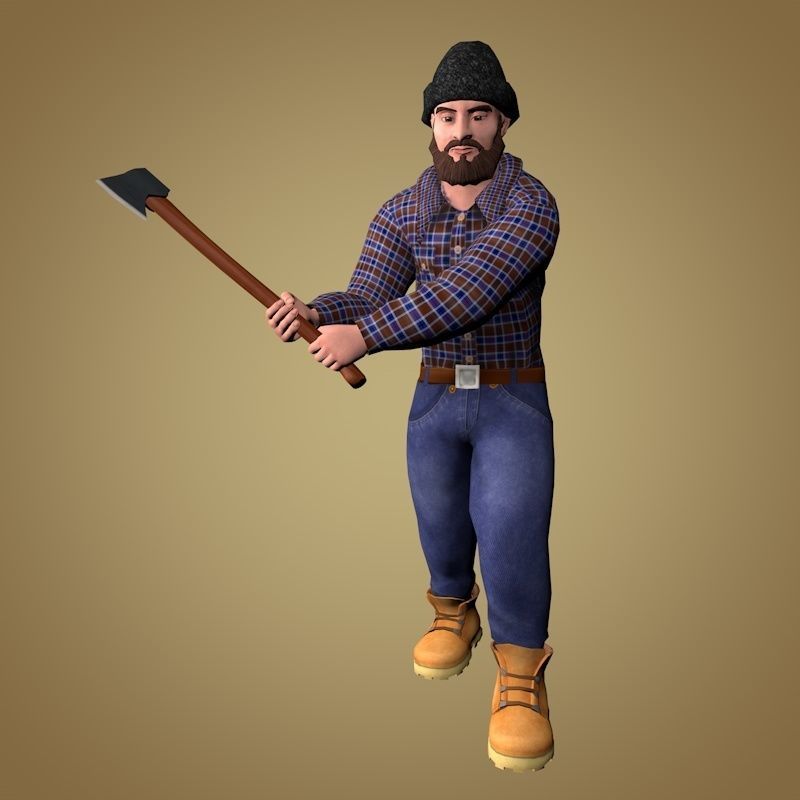 3D model Lumberjack VR / AR / low-poly rigged animated | CGTrader