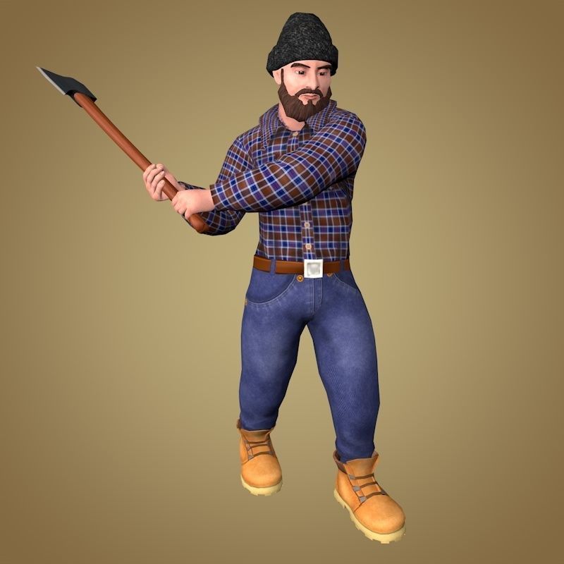 3D model Lumberjack VR / AR / low-poly rigged animated | CGTrader