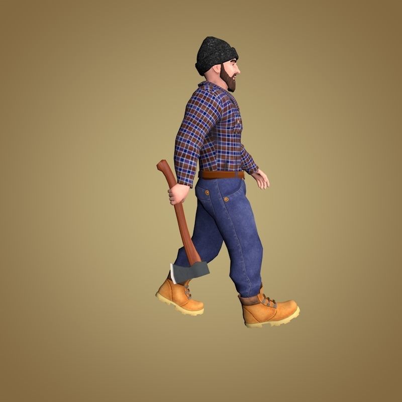 3D model Lumberjack VR / AR / low-poly rigged animated | CGTrader