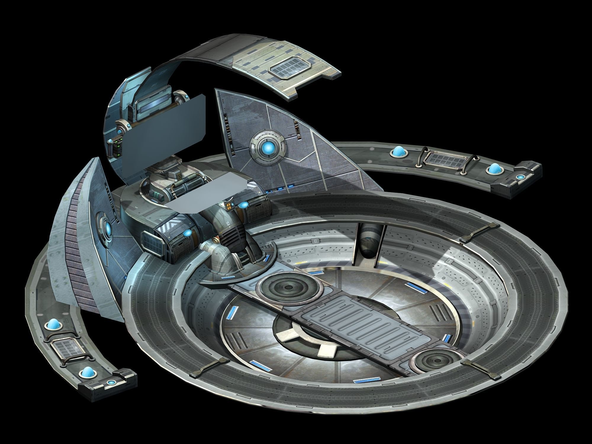 Battleship-console futuristic spaceship 3D model | CGTrader