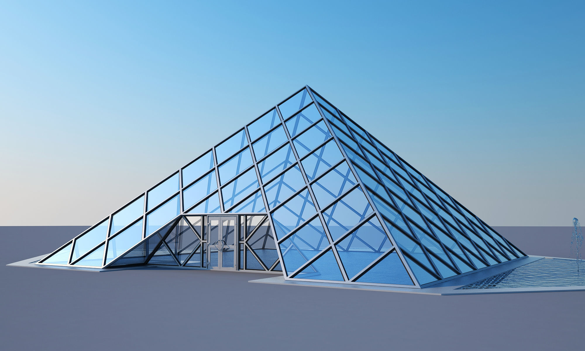 Glass Pyramid 3D model | CGTrader