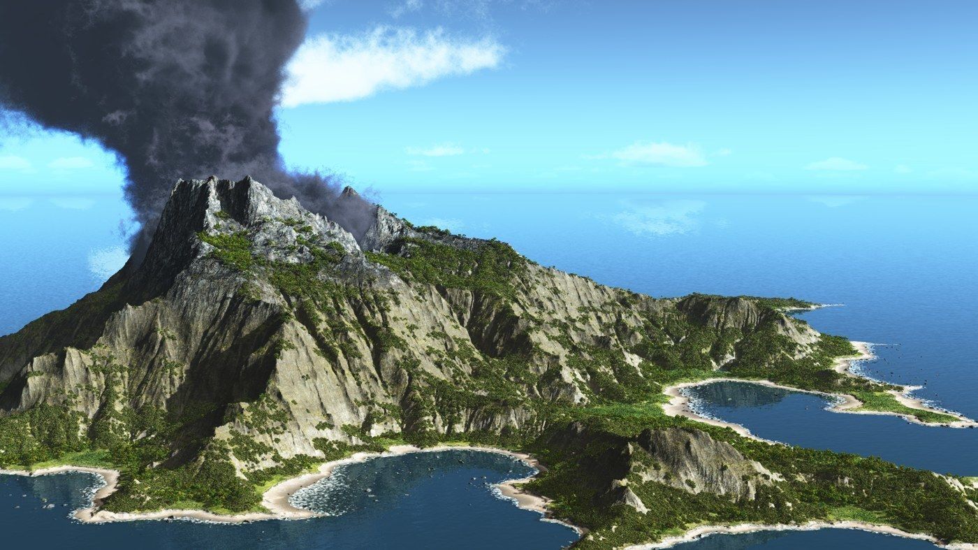 Volcano island in Vue 3D model | CGTrader