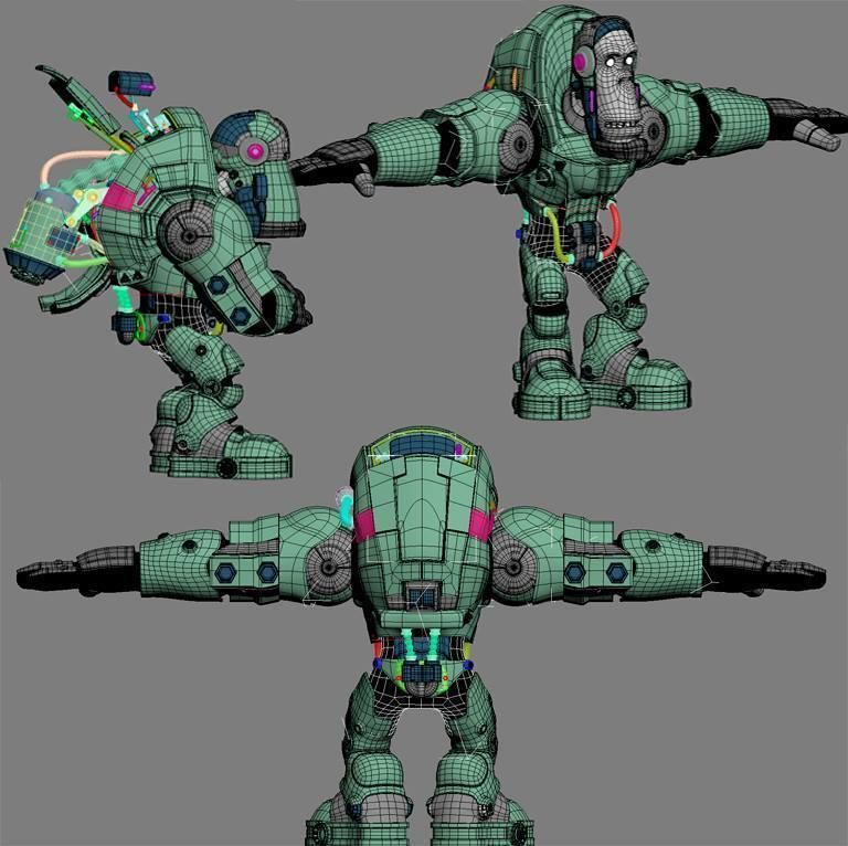 3D model cybermonkey model humanoid robot VR / AR / low-poly | CGTrader