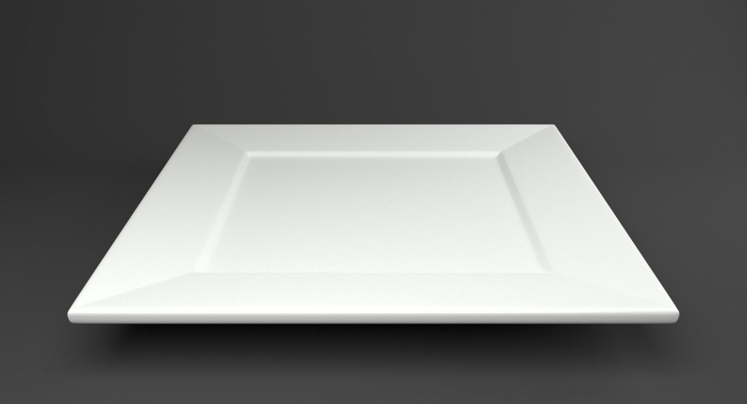 Large Square Ceramic Plate free VR / AR / low-poly 3D model | CGTrader
