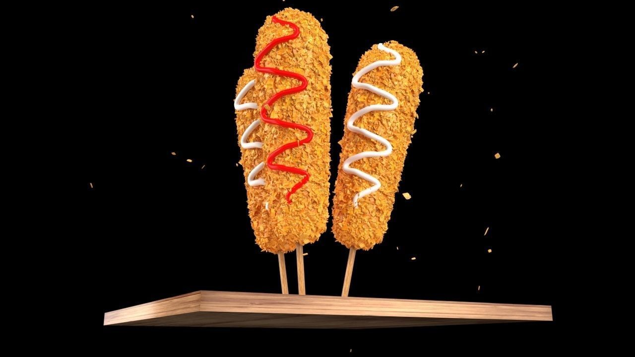 Corn Dog 3D model 3D model animated rigged | CGTrader