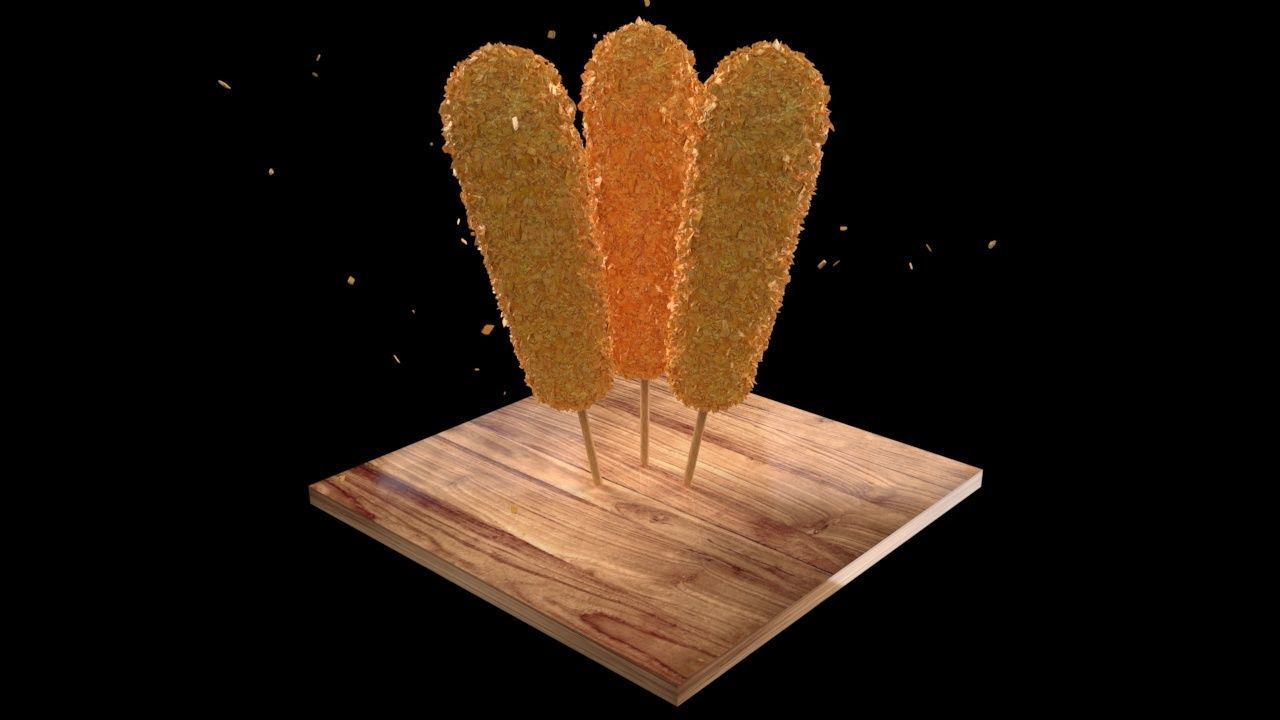 Corn Dog 3D model 3D model animated rigged | CGTrader