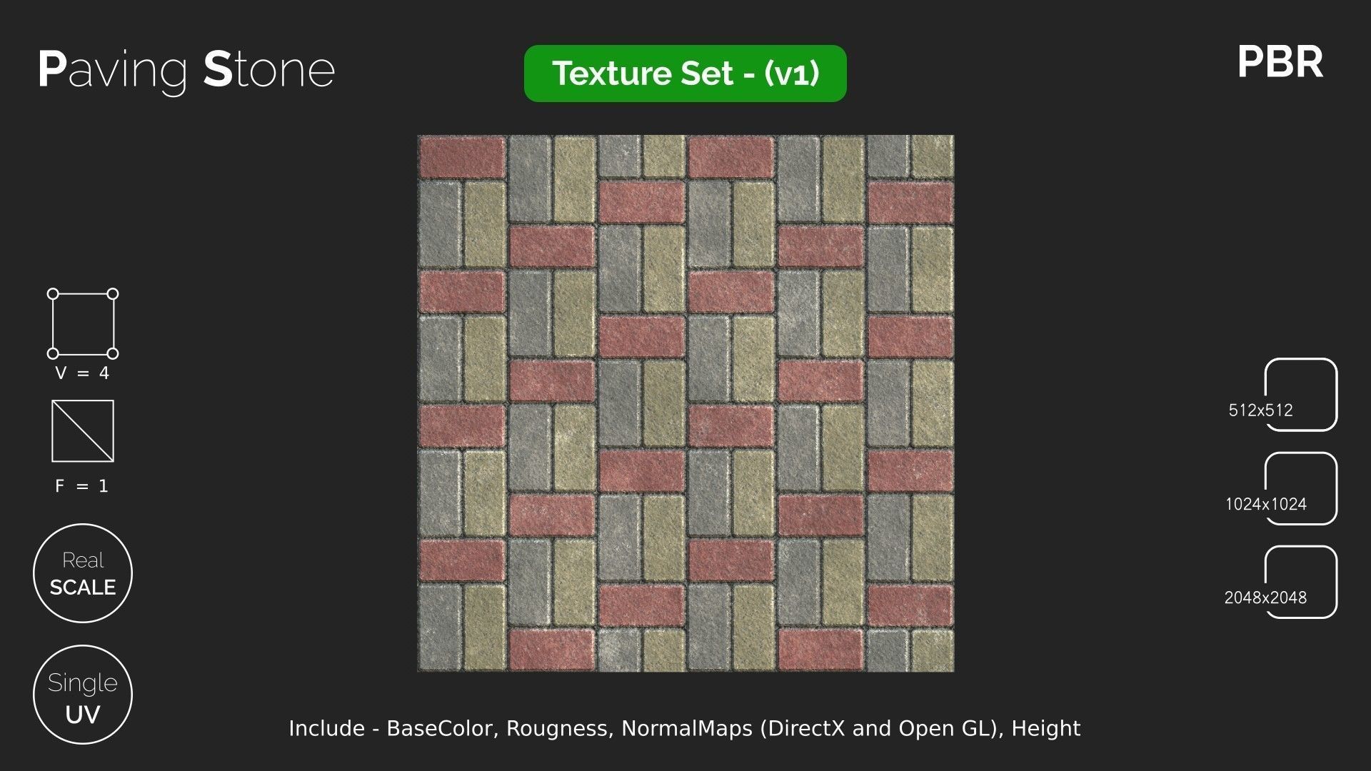 Texture Paving Stone - small seamless textures set VR / AR / low-poly ...