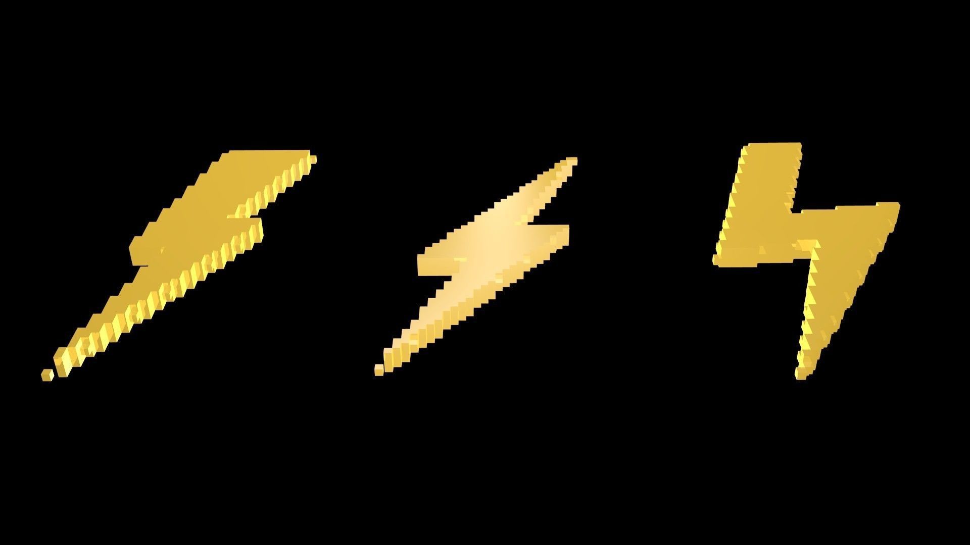 Thunder symbols voxel 3 3D model | CGTrader