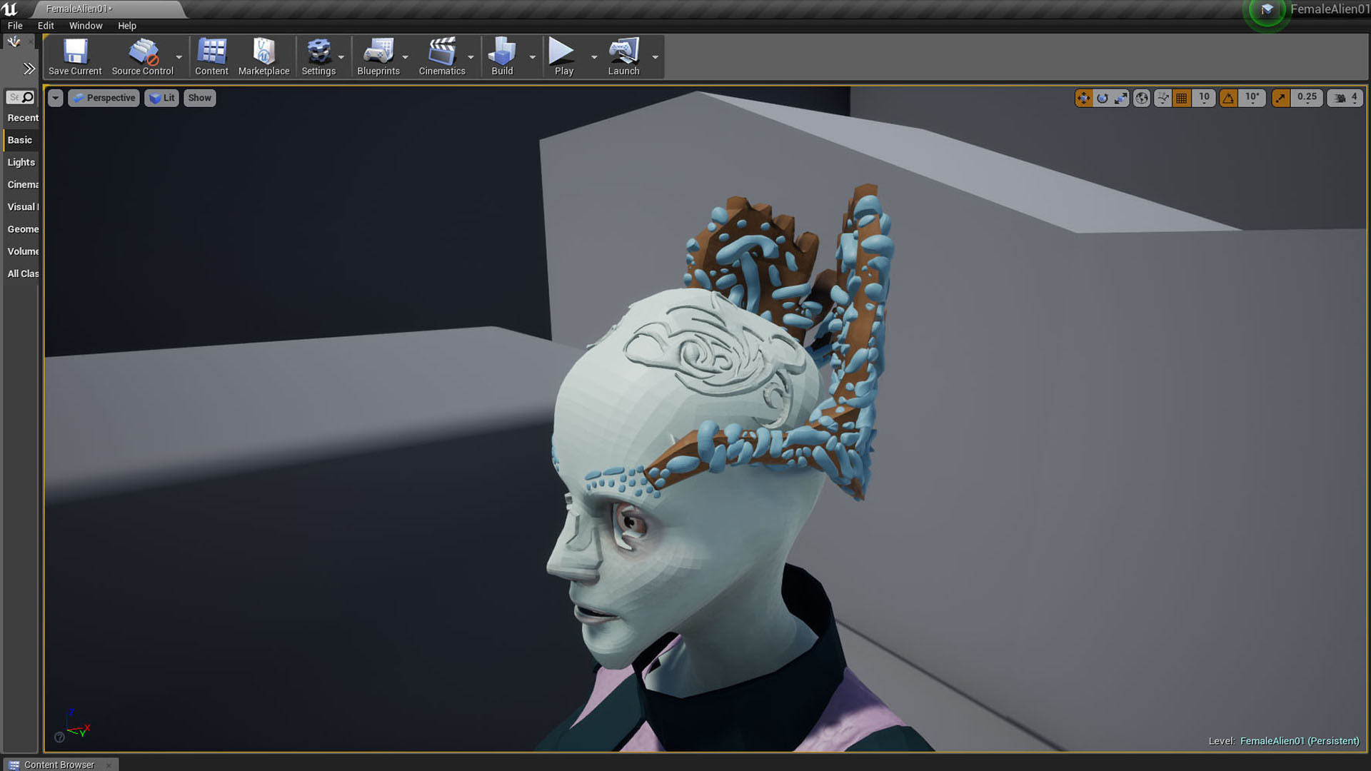 FemaleAlien01 UnrealEngine 3D model animated rigged | CGTrader