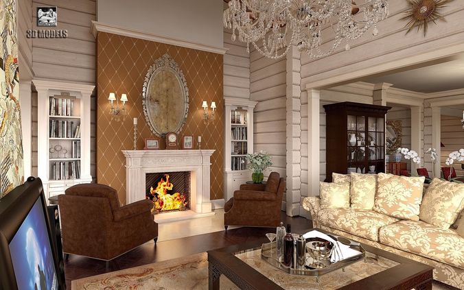 Big House Interior Scene 3D model | CGTrader