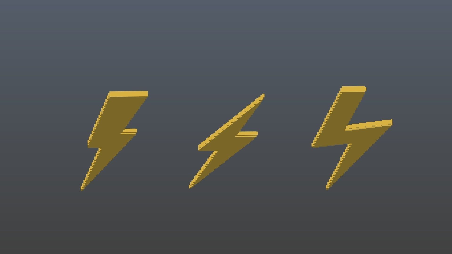 Thunder symbols voxel 4 3D model | CGTrader