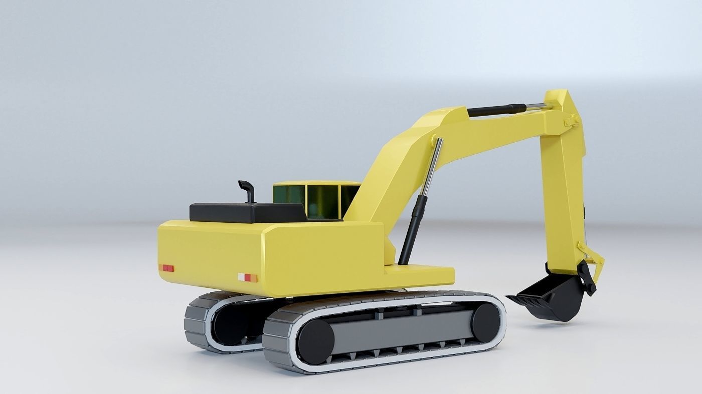 3D model Hydraulic Excavator Lowpoly - Heavy Machinery Equipment VR ...