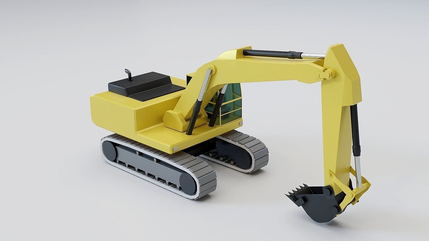 3D model Hydraulic Excavator Lowpoly - Heavy Machinery Equipment VR ...