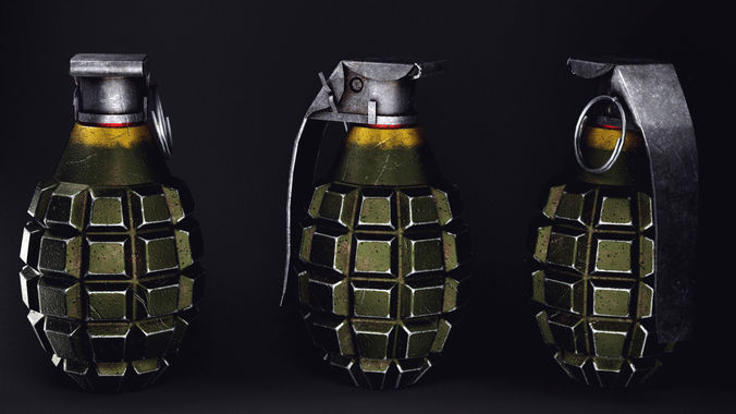 Mk2 Explosive Grenade PBR Optimized free VR / AR / low-poly 3D model ...