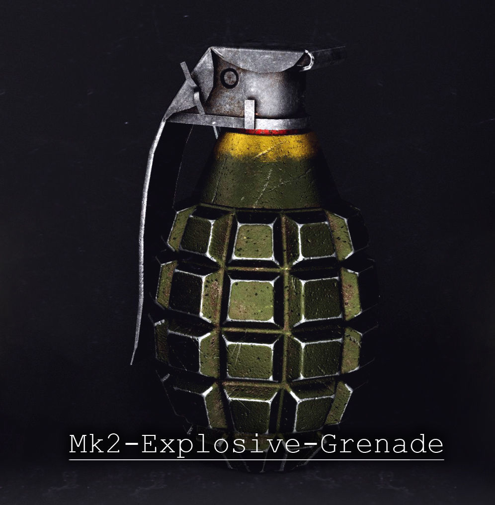 Mk2 Explosive Grenade PBR Optimized free VR / AR / low-poly 3D model ...
