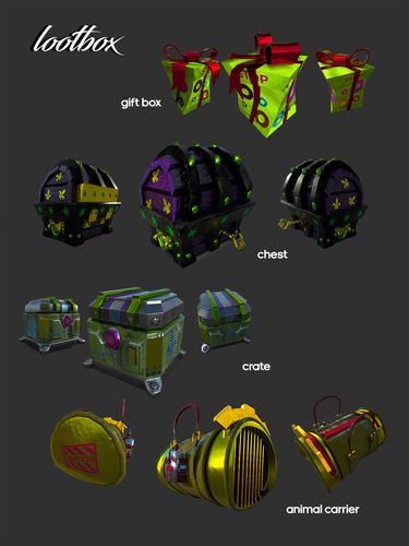 3D model Loot Boxes bundle VR / AR / low-poly rigged animated | CGTrader