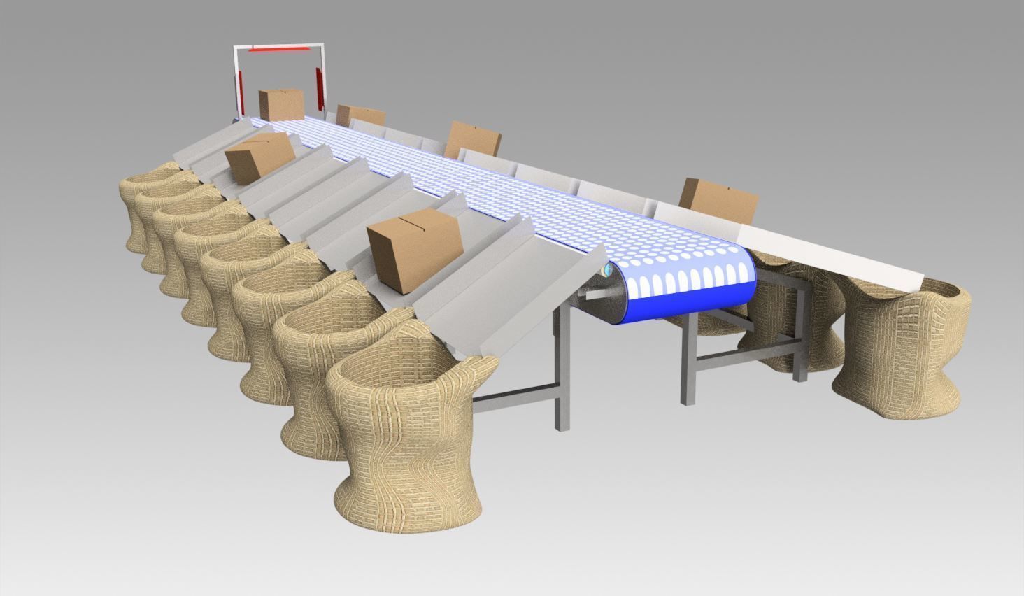 Conveyor sorter 3D model | CGTrader