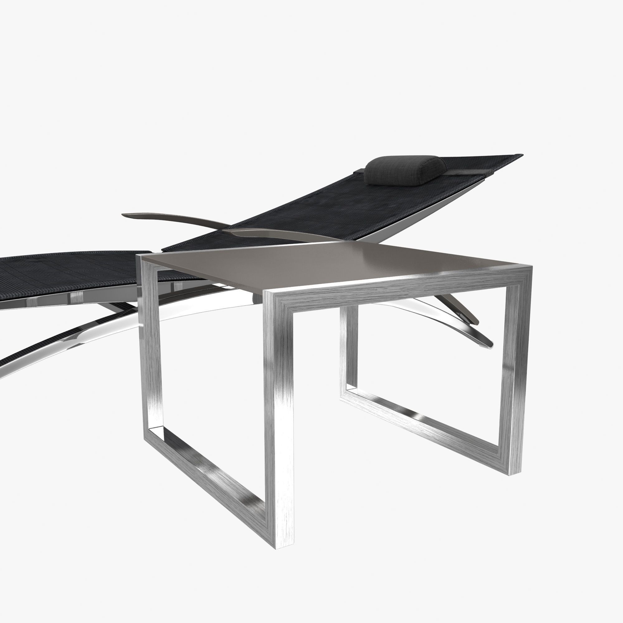 Royal botania o-zon lounger and ninix side table 3D model | CGTrader