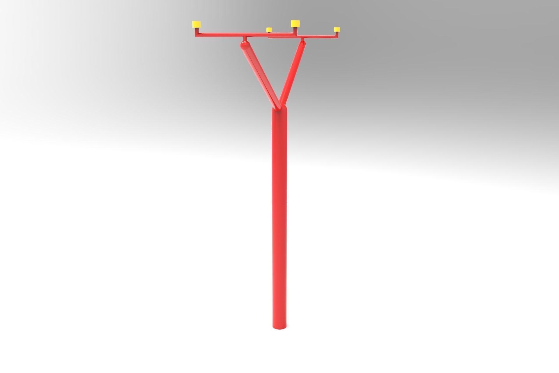 Y Column pole with two lights 3D model | CGTrader