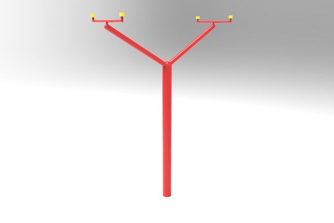 Y Column pole with two lights 3D model | CGTrader
