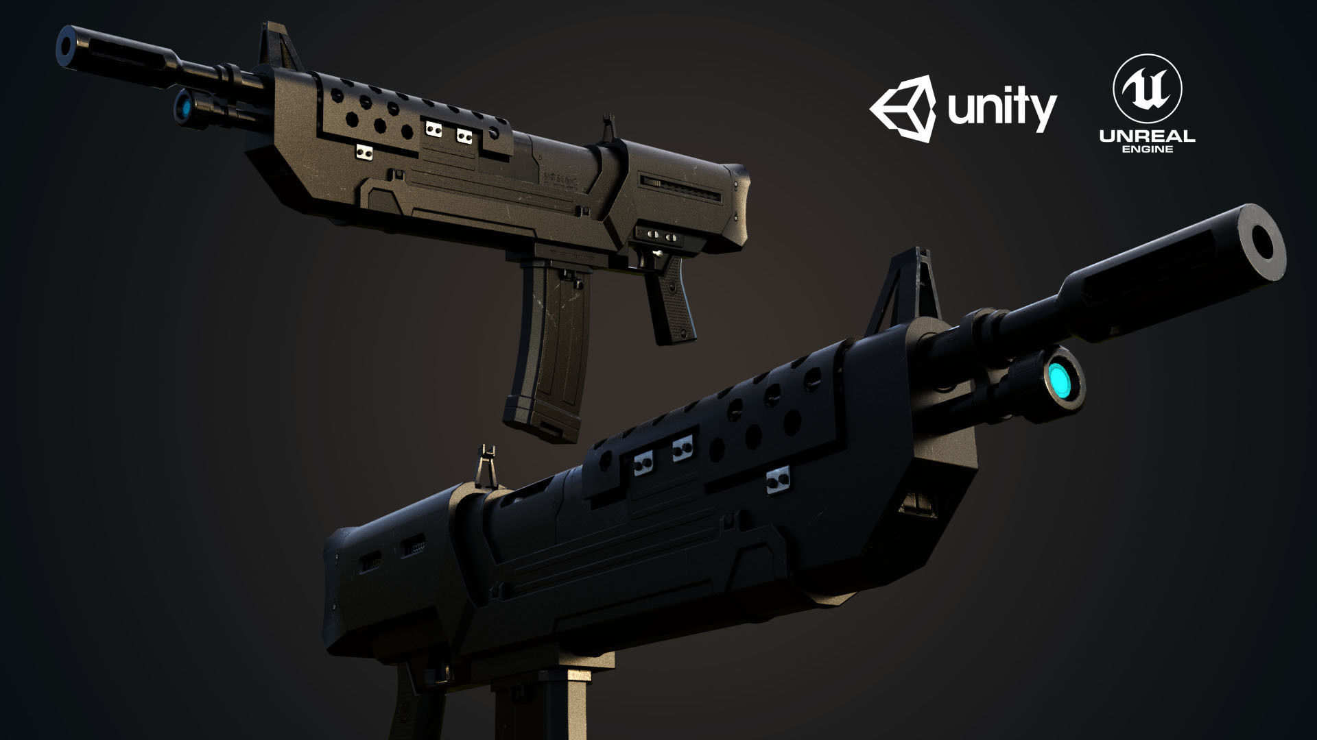 3D model Sci-Fi Machine Gun SFG001 Low-Poly VR / AR / low-poly | CGTrader