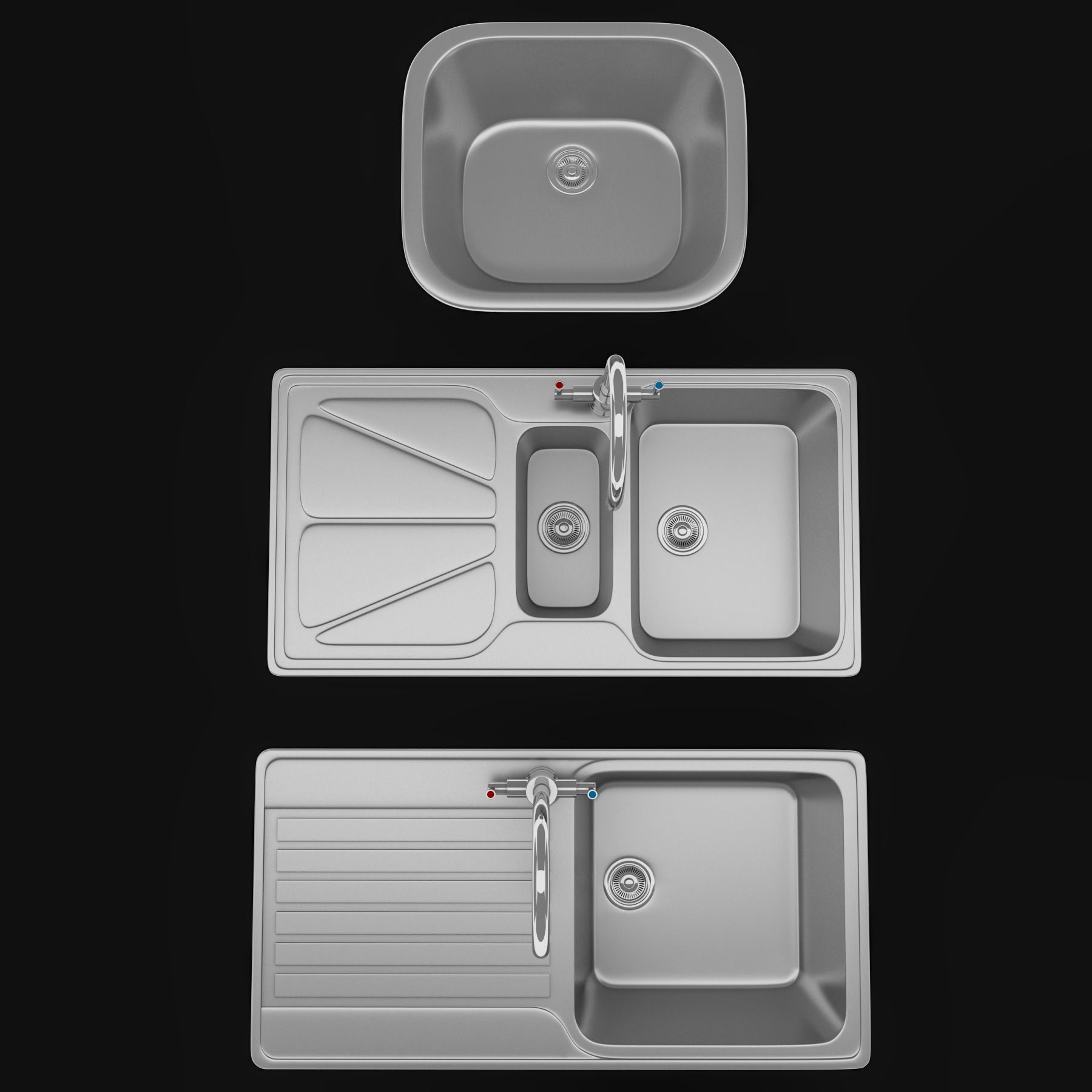 kitchen sink set and sink tap 3D model | CGTrader