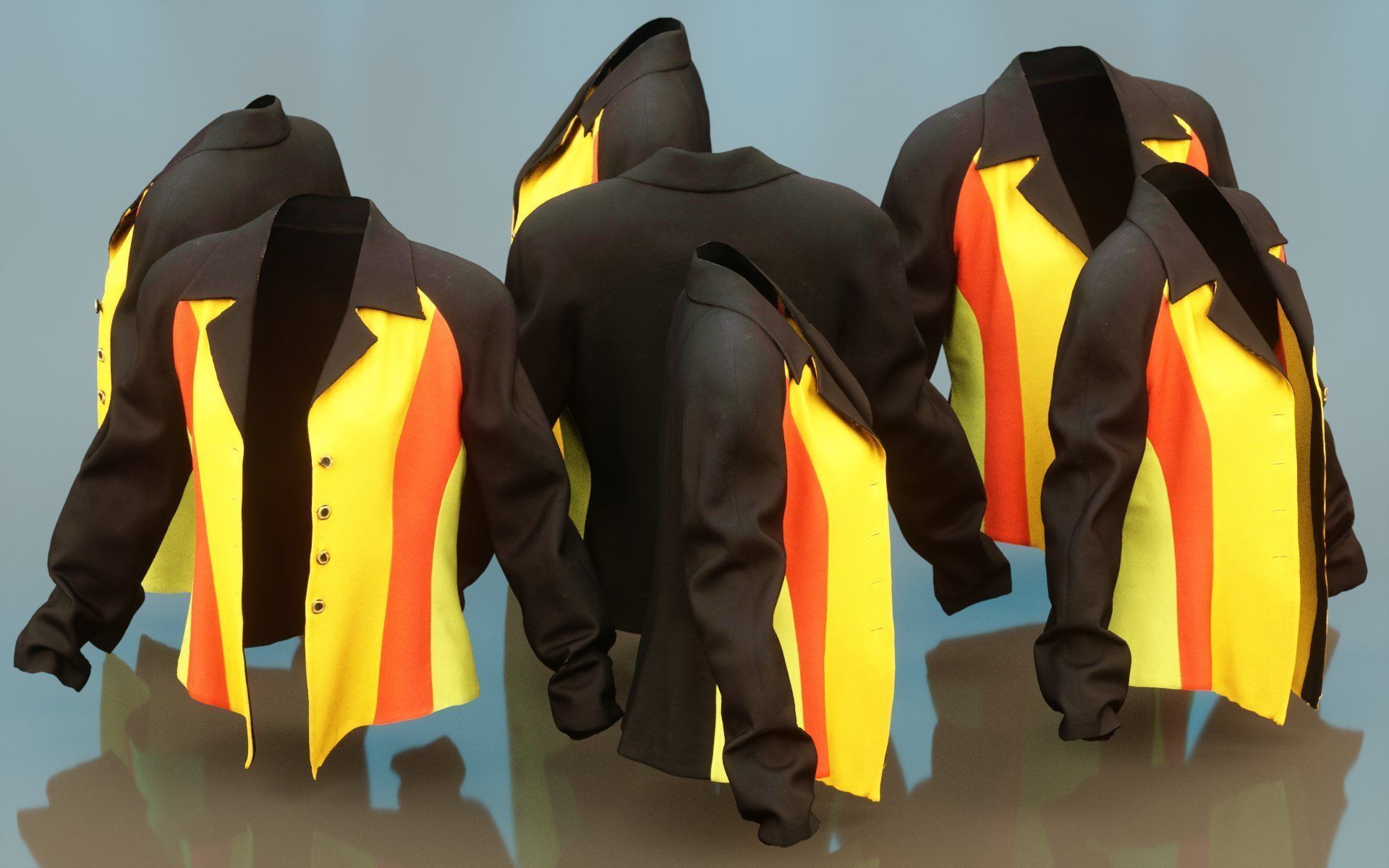3D model Yellow Red Green Rasta Stylish Jacket VR / AR / low-poly ...