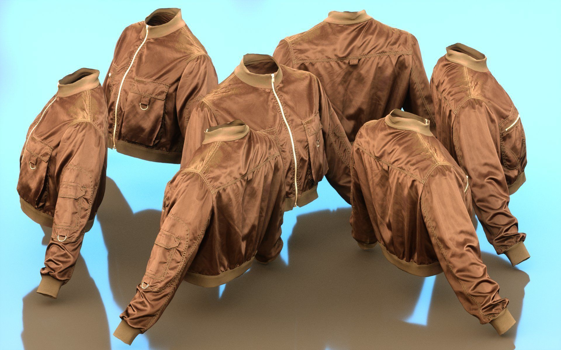 3D model Mini Brown Pocket Jacket VR / AR / low-poly | CGTrader