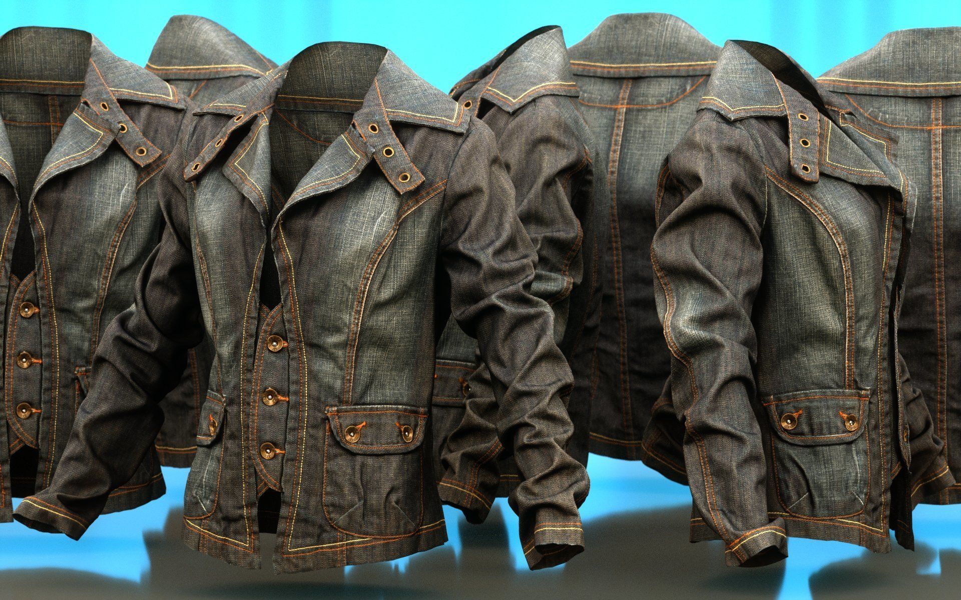 3D model Jeans Jacket Stylish Decorated VR / AR / low-poly | CGTrader