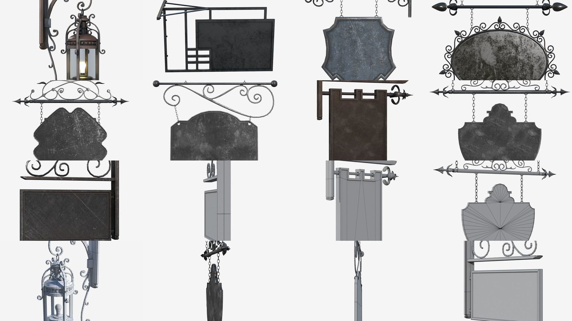 old Signboards 3D | CGTrader