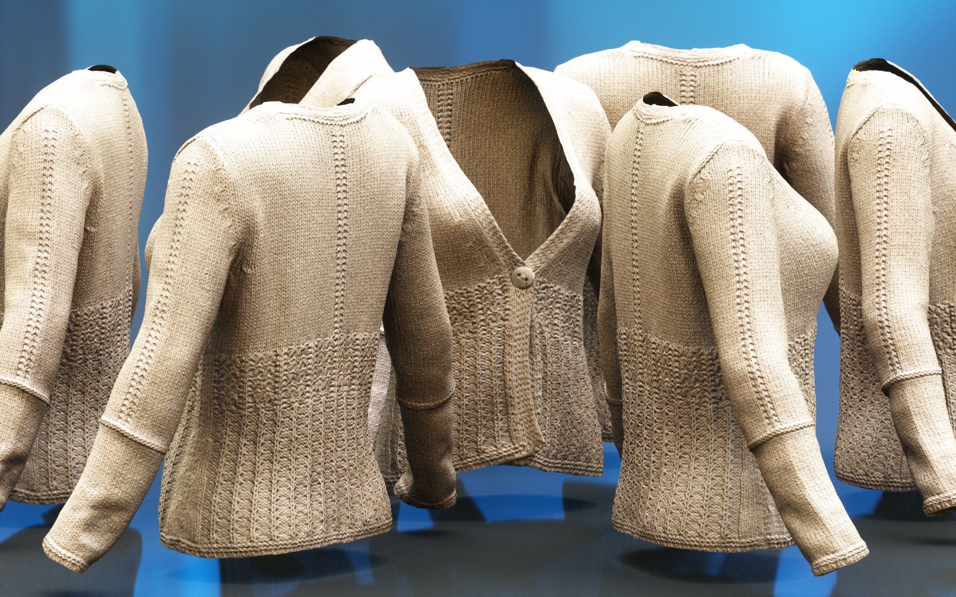 3D model DALIS Knit Wool Cardigan Beige VR / AR / low-poly | CGTrader