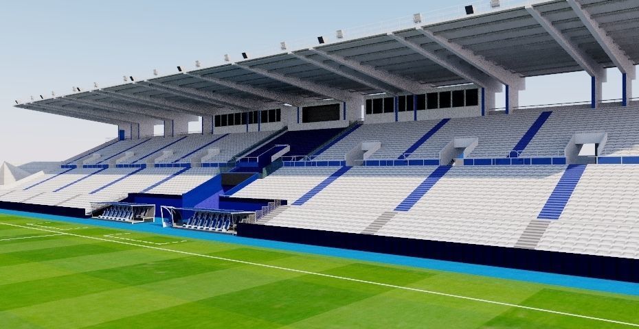 Estadio Municipal de Butarque - Leganes Madrid 3D model | CGTrader