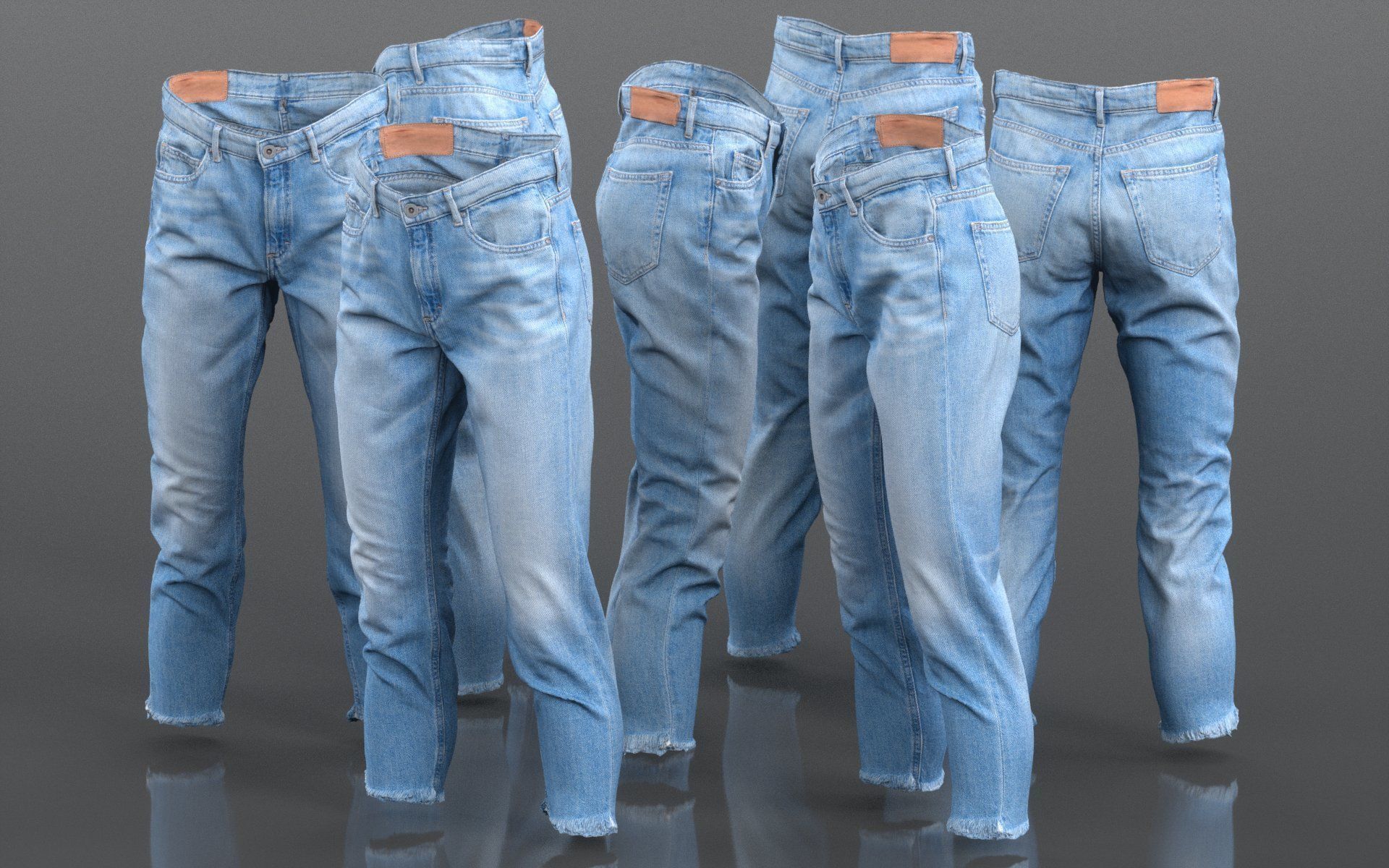 3D model Jeans Trousers Medium Length Pants VR / AR / low-poly | CGTrader