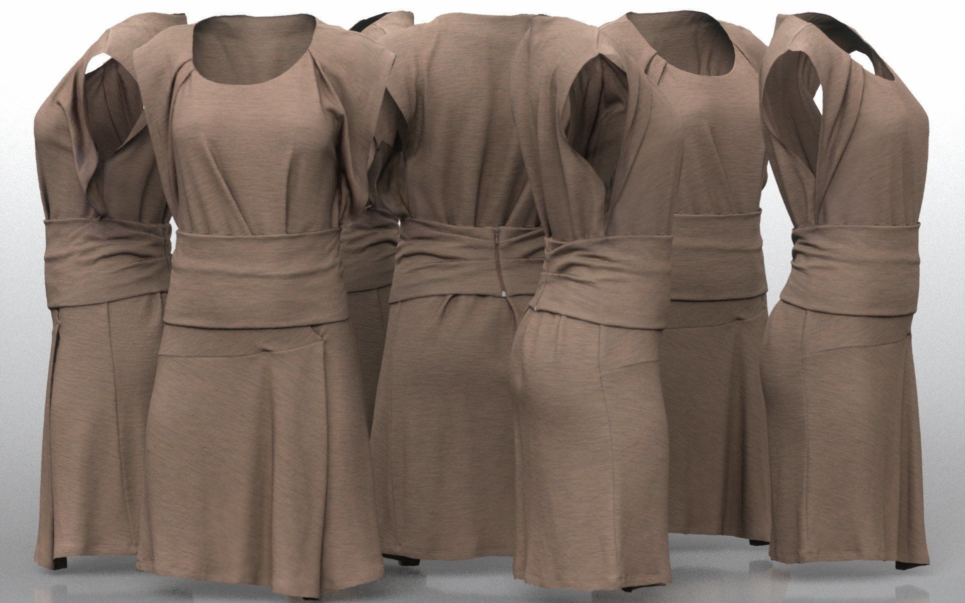 3D model Brown Tunic Dress VR / AR / low-poly | CGTrader