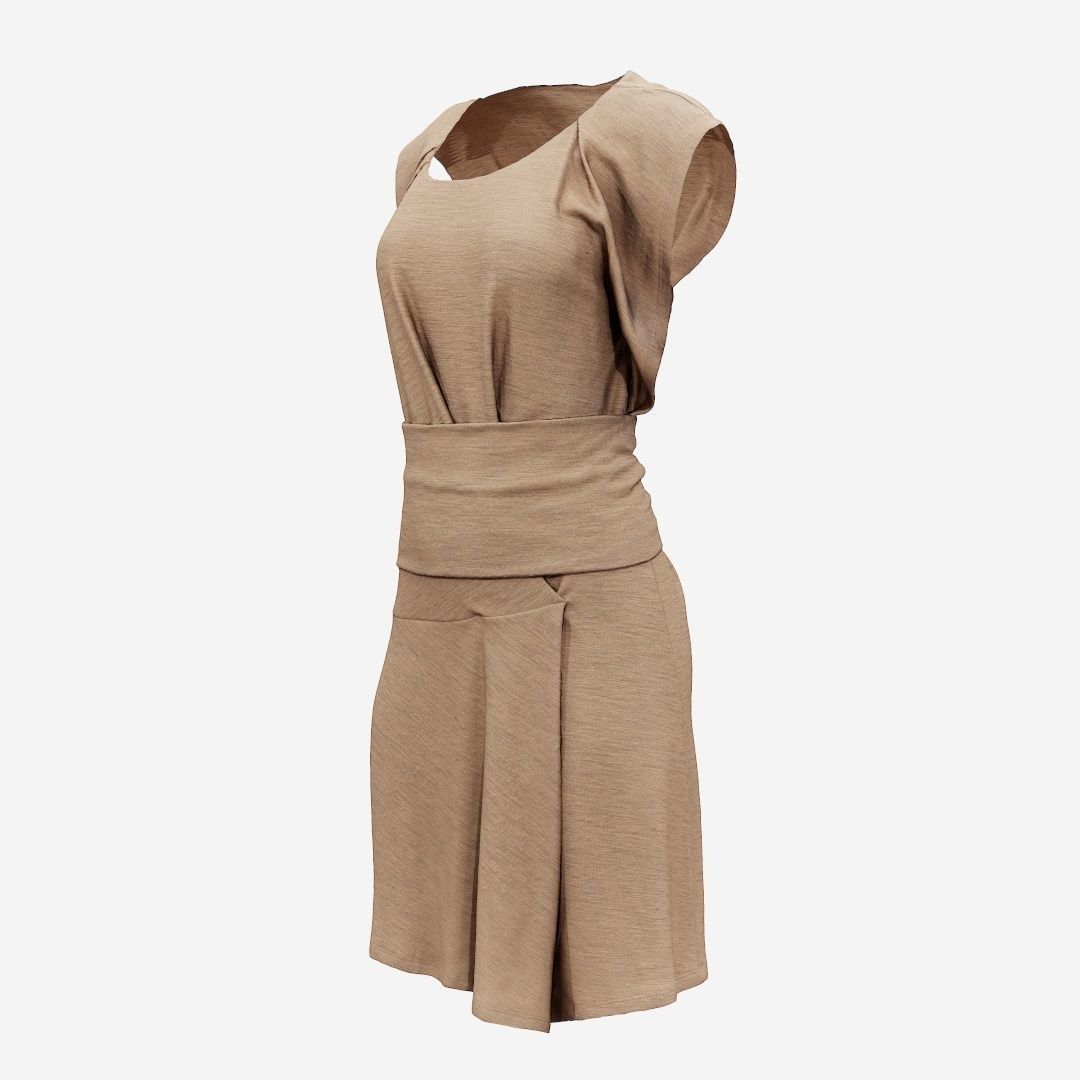 3D model Brown Tunic Dress VR / AR / low-poly | CGTrader