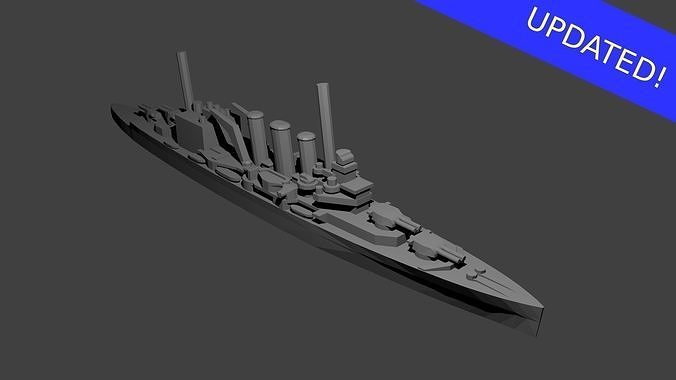British County Kent Class Cruiser Warship 3D model 3D printable | CGTrader