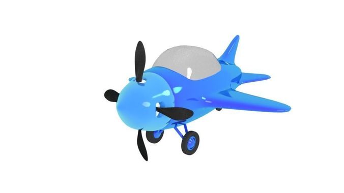 Small blue airplane 3D model | CGTrader